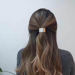 Sophisticated Curved Gold & Silver Hair Clip Minimalist | Etsy