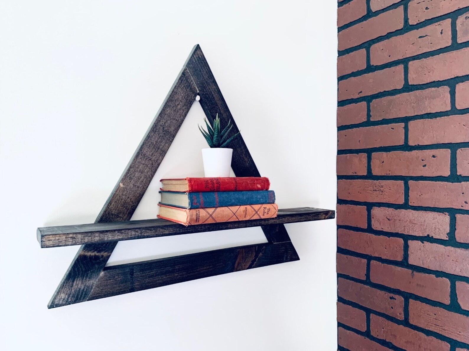 CUSTOM: Rustic Wood Triangle Shelf Choose Your Stain | Etsy