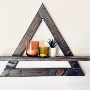 CUSTOM: Rustic Wood Triangle Shelf Choose Your Stain - Etsy