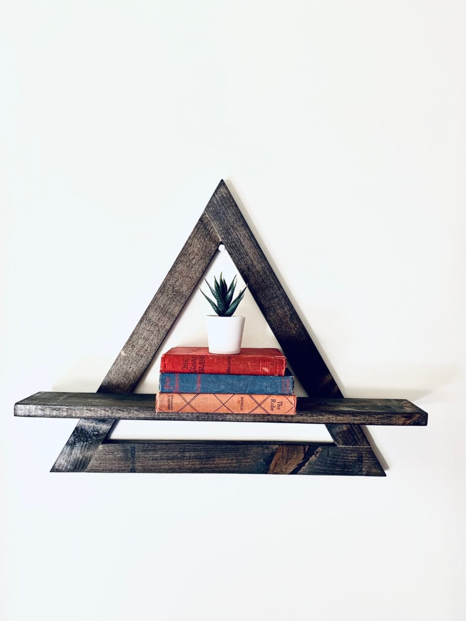 CUSTOM: Rustic Wood Triangle Shelf Choose Your Stain | Etsy