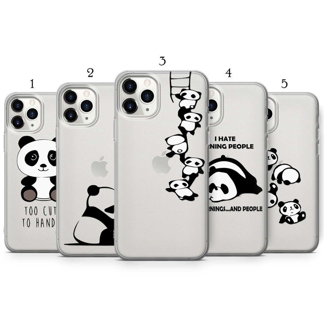 Panda Bear Phone Case Animal Print Cover for iPhone 14, 13 Pro, 12, 11 ...