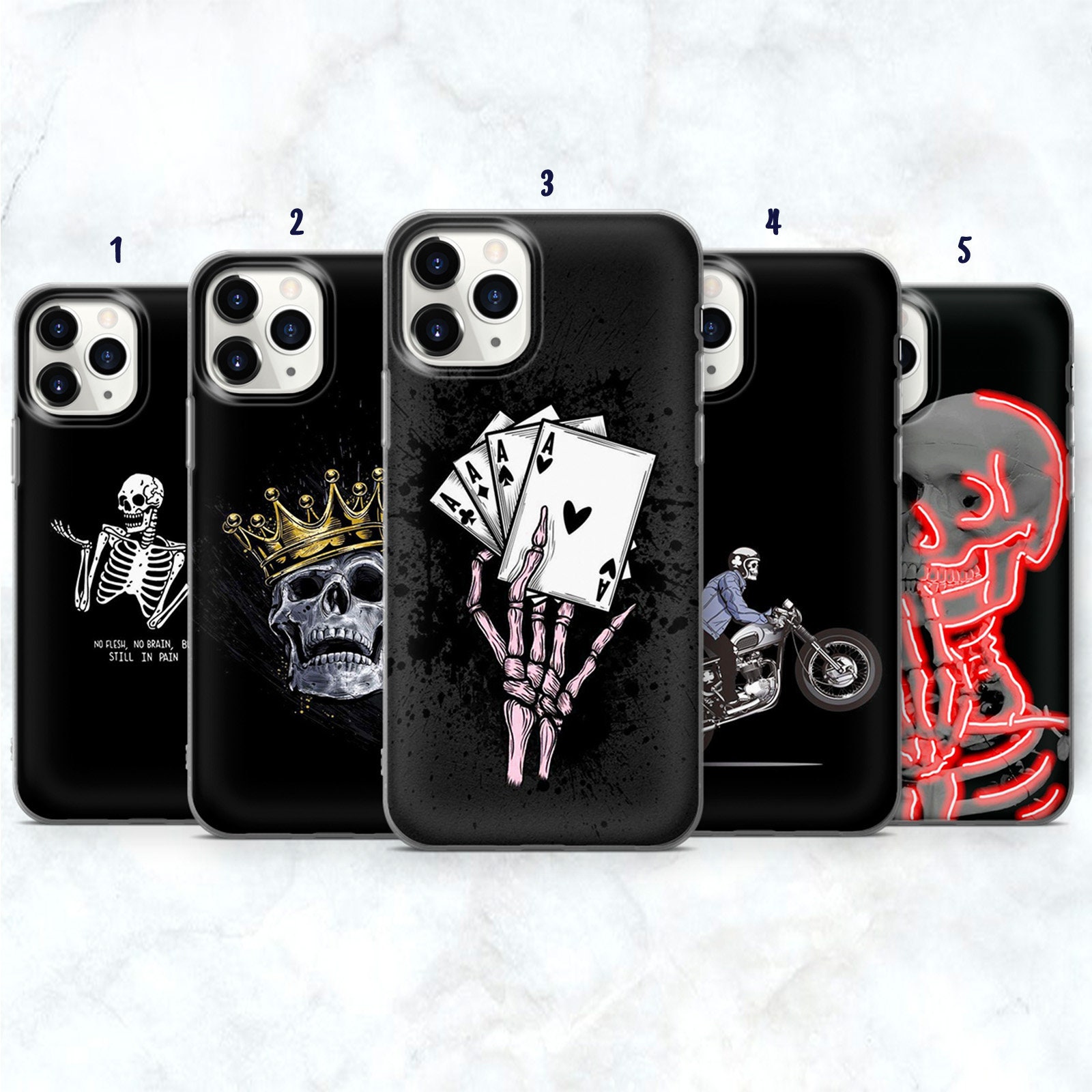 Skeleton Phone Case Aesthetic Skull Cover for iPhone 12 11 | Etsy