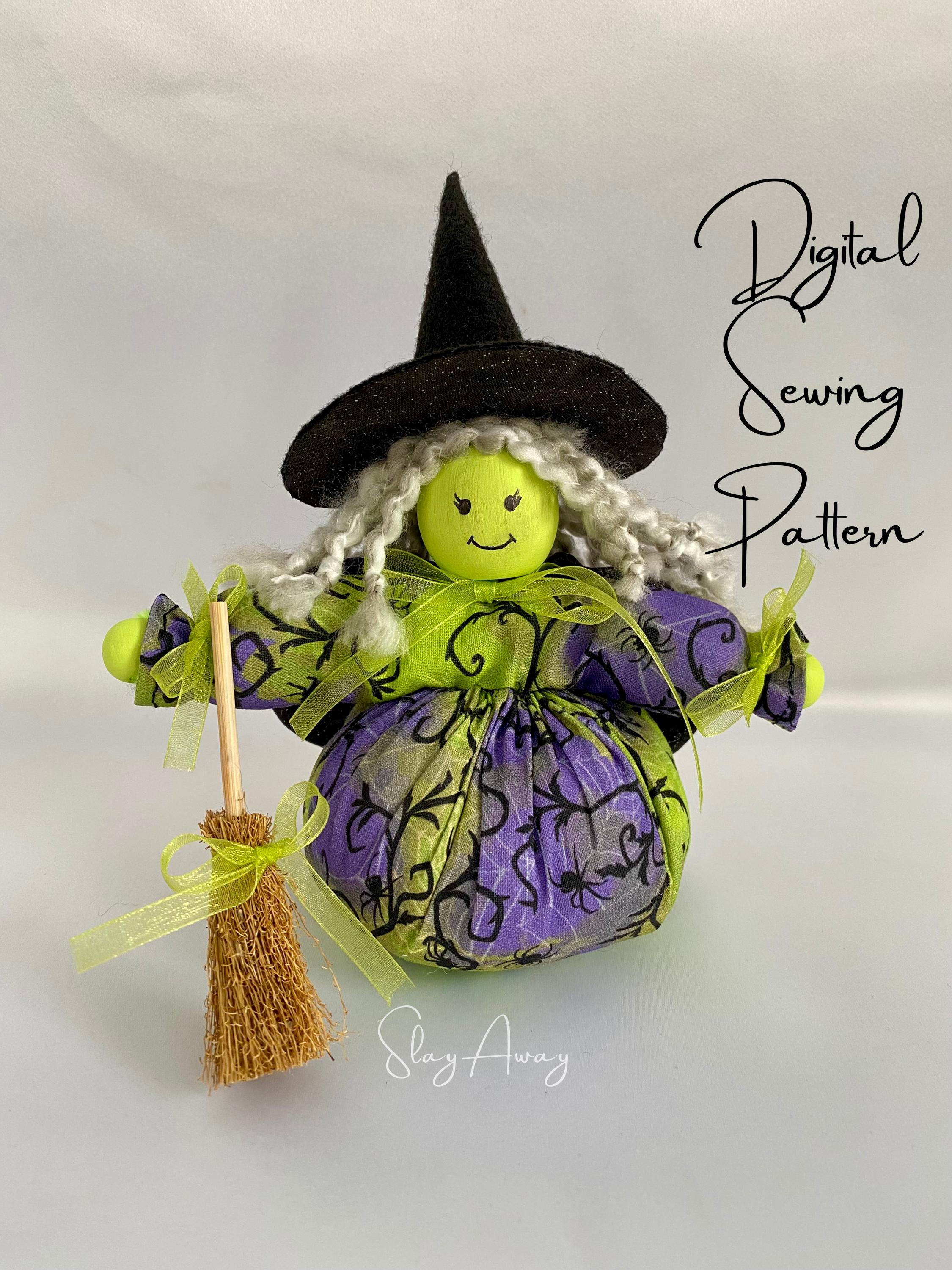 Digital Witch Doll Sewing Pattern - Inspired by Elphaba From Wicked ...