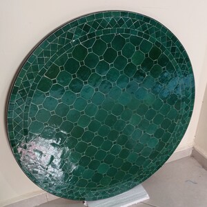 Green Table With Moroccan Mosaic Tile Morocco Tile Table Moroccan Decor ...