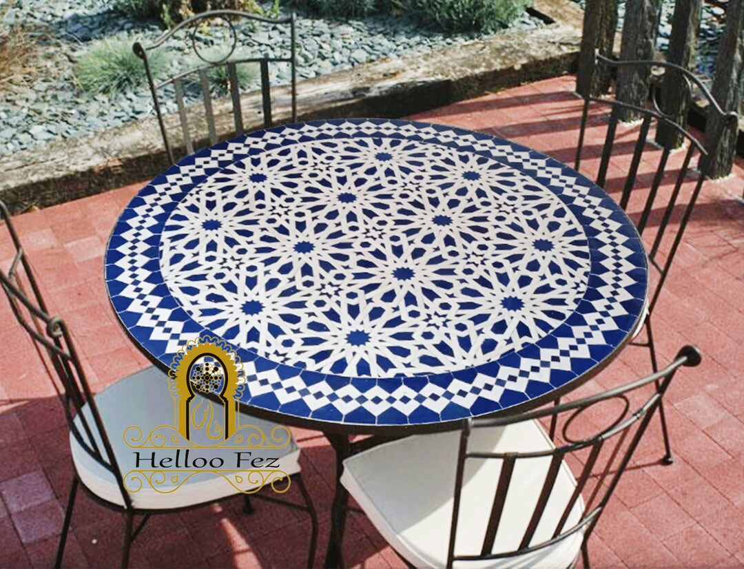 Mosaic Table Round Table Top Mosaic Coffee Table Tile Top - Etsy