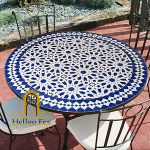 Mosaic Table Round Table Top Mosaic Coffee Table Tile Top - Etsy