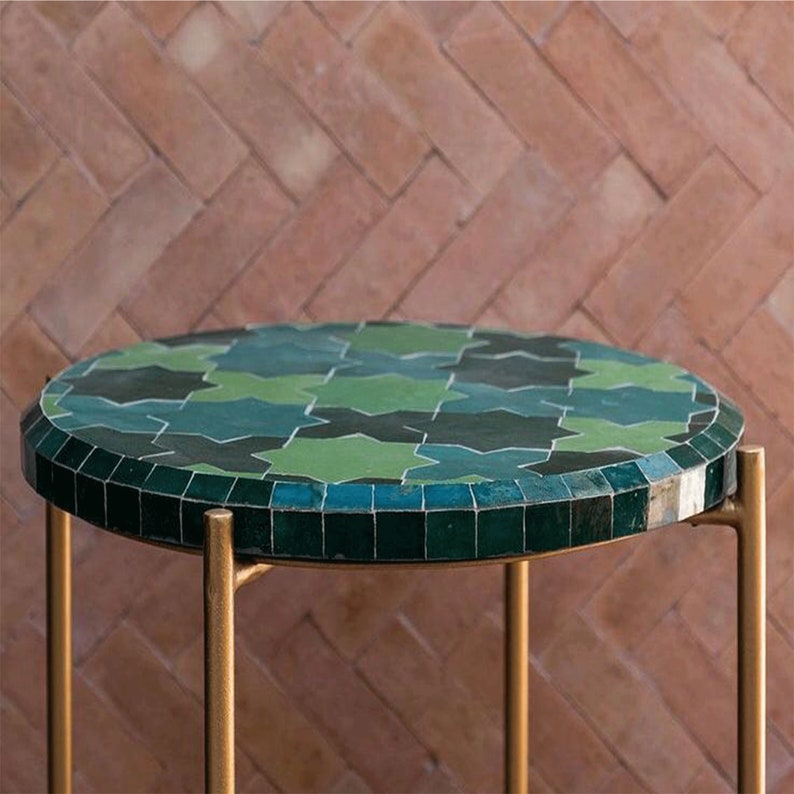 Round Coffee Table Morocan Mosaic Table Morocan Zellig - Etsy
