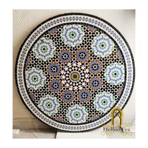 Moroccan Mosaic Round Table Top Mosaic Tile Coffee Table Outdoor ...