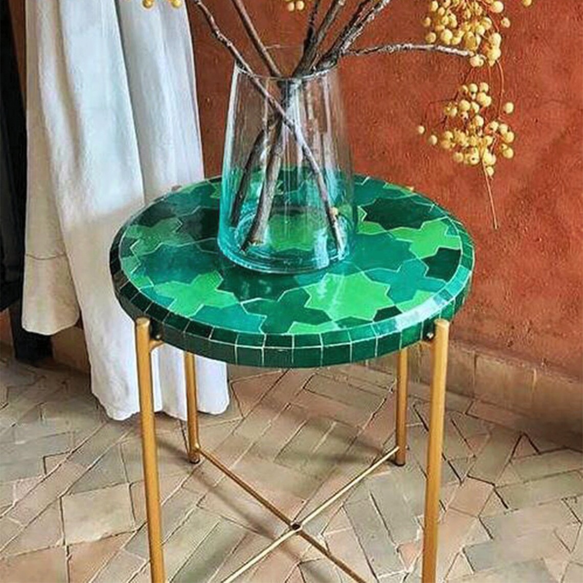 Round Coffee Table Morocan Mosaic Table Morocan Zellig - Etsy