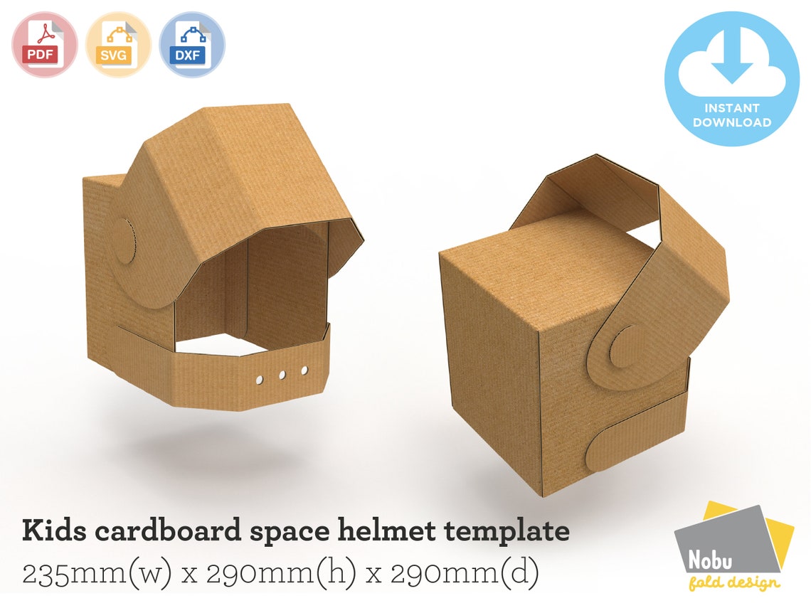 Kids Cardboard Space Helmet Template / 235mm(w) X 290mm(h) X 290mm(d ...