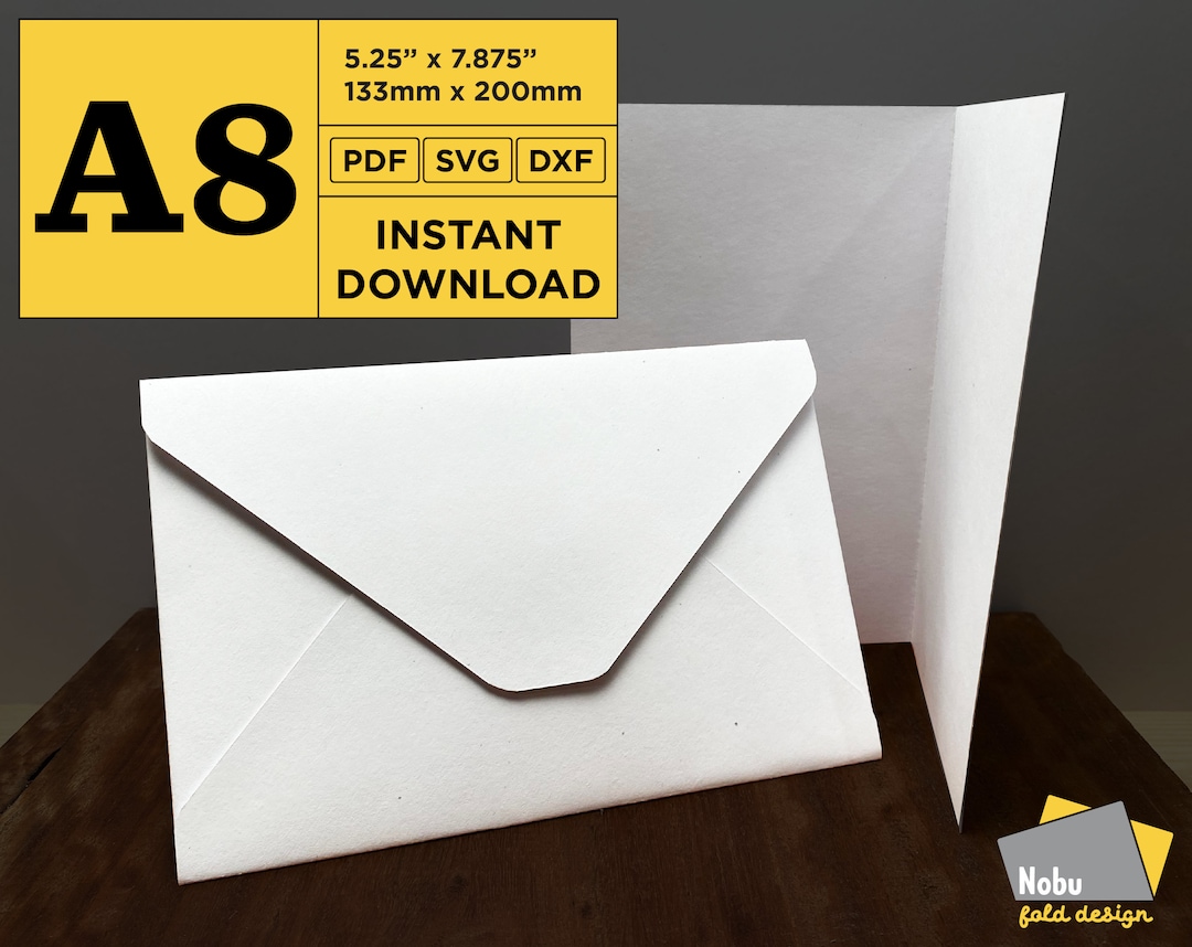A8 Greeting Card & Envelope Template 7.875” X 5.25” / 200mm X 133mm ...
