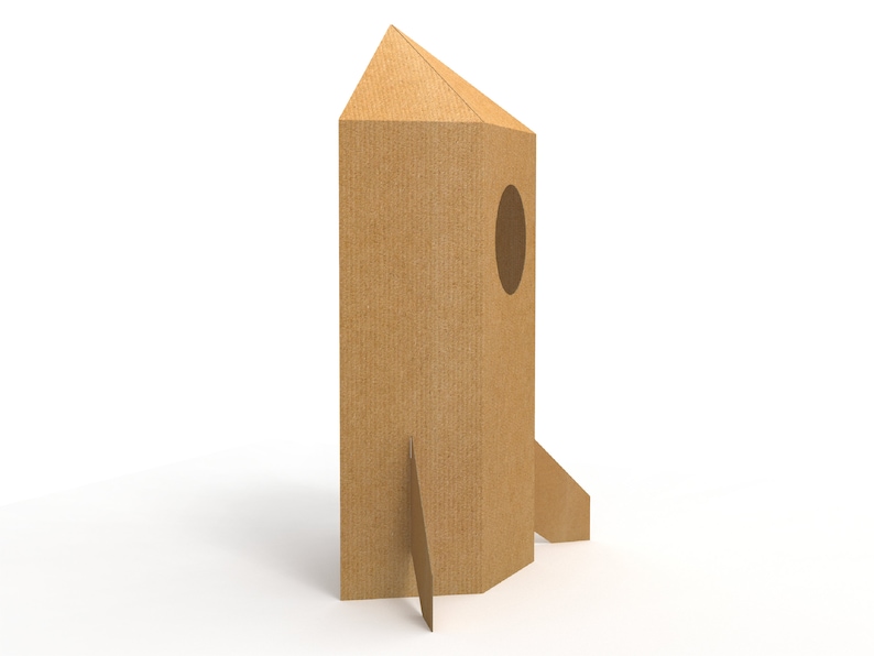 Kids Cardboard Space Ship Template / 1480mm(w) X 2000mm(h) X 430mm(d ...