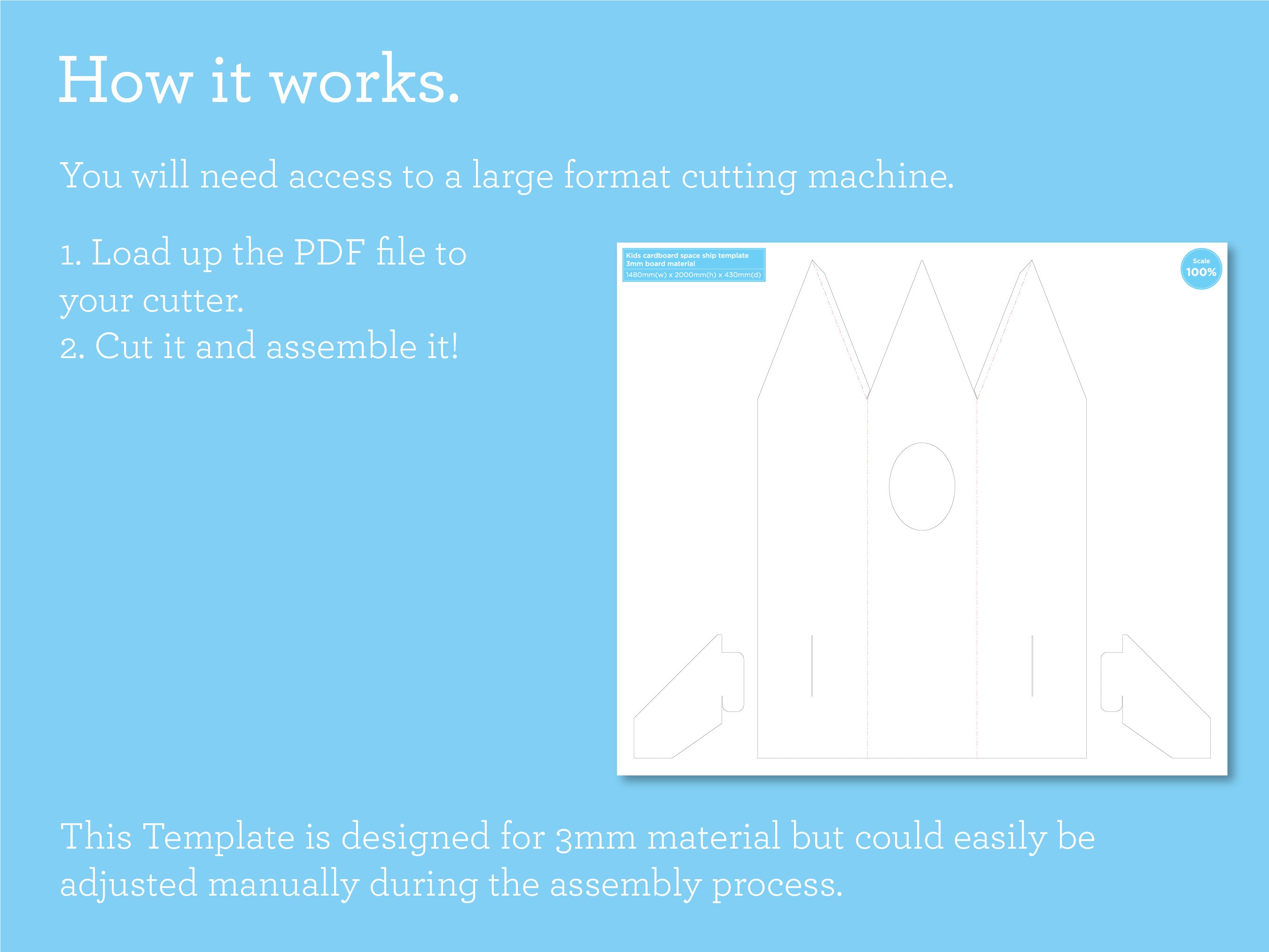 Kids Cardboard Space Ship Template (PDF, SVG, DXF) - Etsy