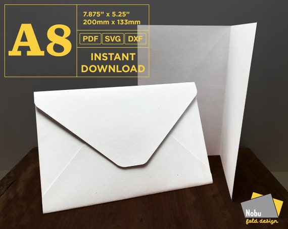 A8 Greeting Card & Envelope Template 7.875 x 5.25 / 200mm x | Etsy
