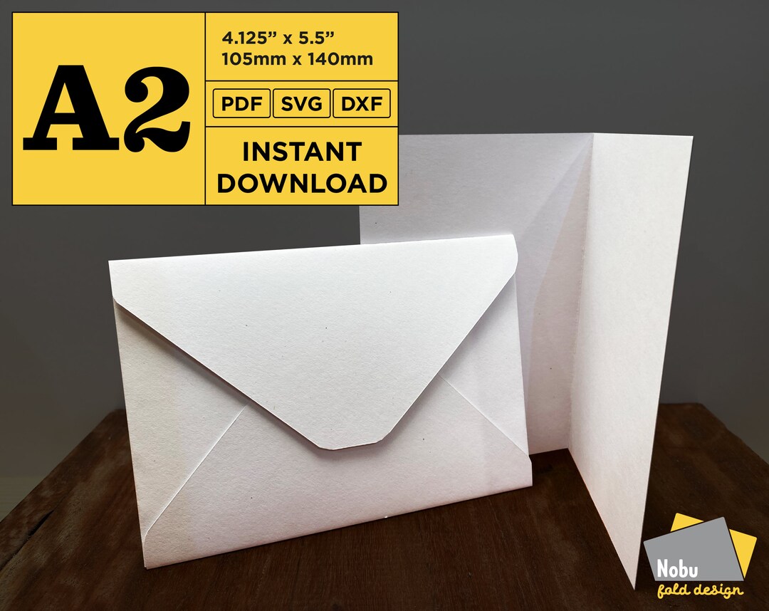 A2 Greeting Card & Envelope Template 5.5” X 4.125” / 140mm X 105mm ...