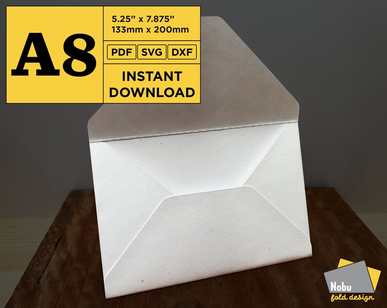 A8 Greeting Card & Envelope Template 7.875” X 5.25” / 200mm X 133mm ...