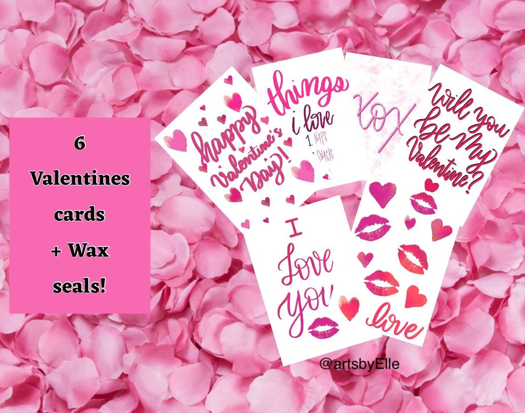 6 Valentine's Day Card bundle for Friends - Etsy