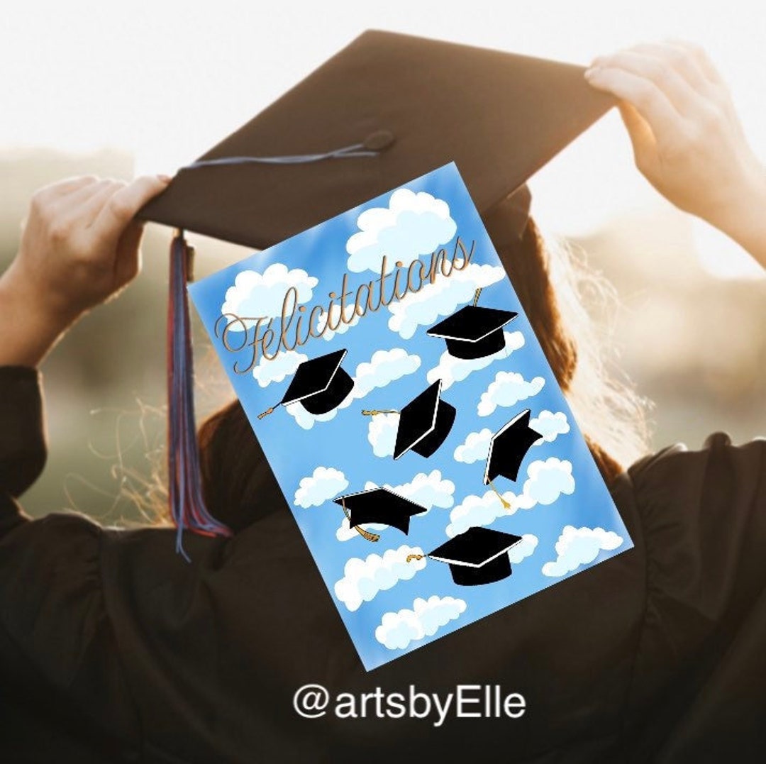Félicitations Carte / graduation french/ Option Also Available in ...