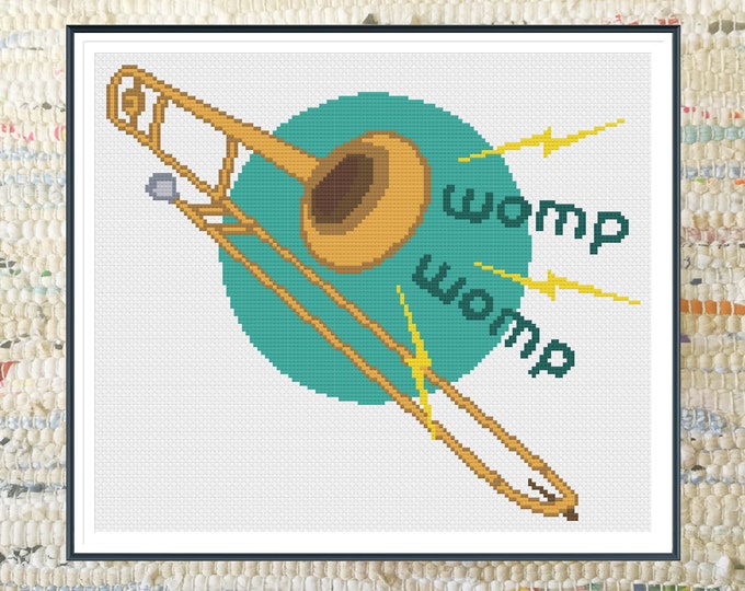 Sad Trombone Meme womp Womp Funny Cross Stitch Pattern, Instant ...