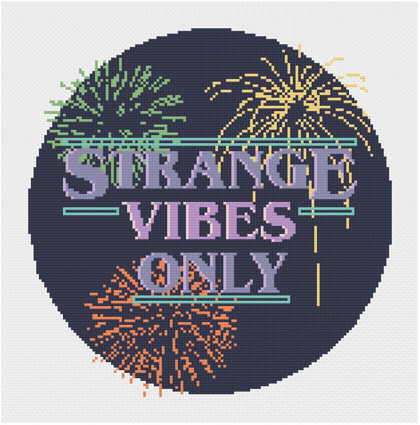 Moody Stranger Things Fireworks Cross Stitch Pattern, Instant Download ...