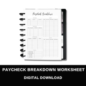 Paycheck Budget Worksheet - Etsy