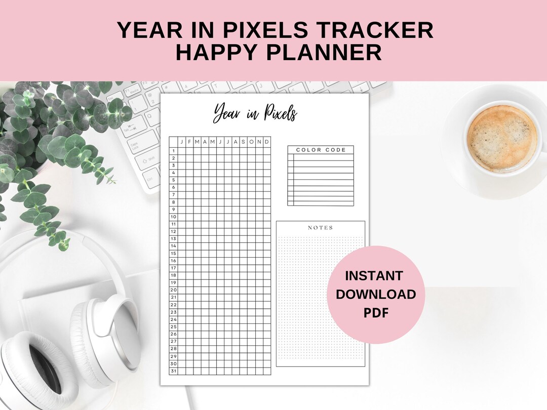 Year in Pixels Tracker for Happy Planner - Etsy