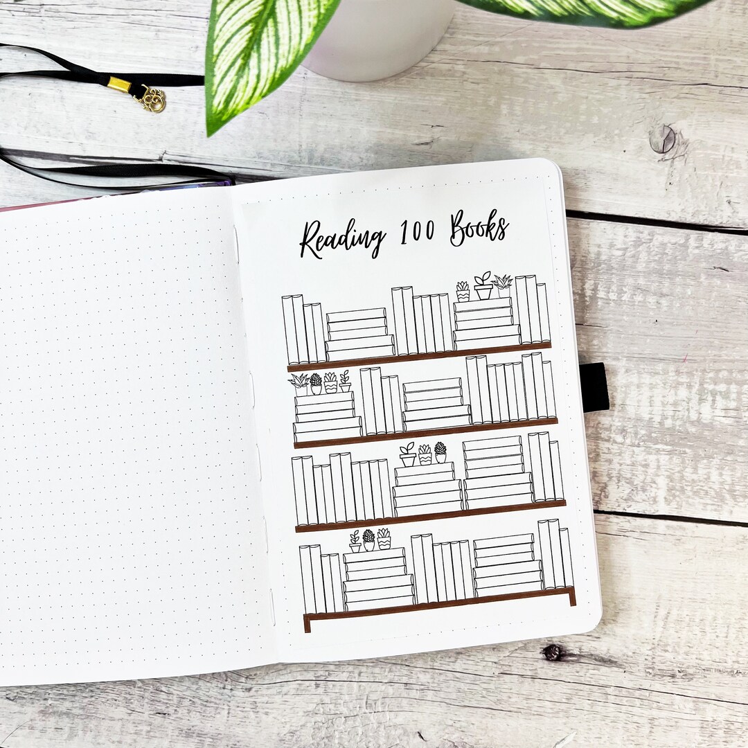 Printable Book Shelf for A5 100 Books - Etsy