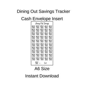 Dining Out Savings Cash Envelope Insert - Etsy
