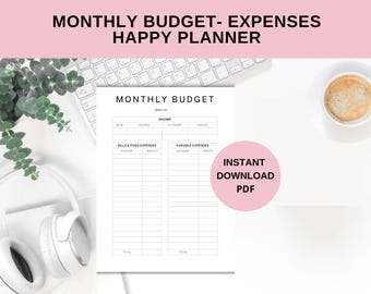 All-in-one Printable Monthly Budget Sheet: Income, Variable Vs Fixed ...