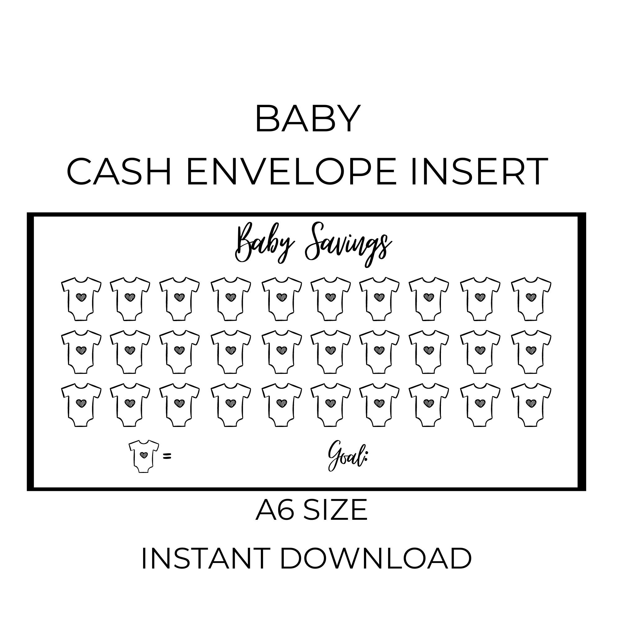 Baby Savings Cash Envelope Insert - Etsy
