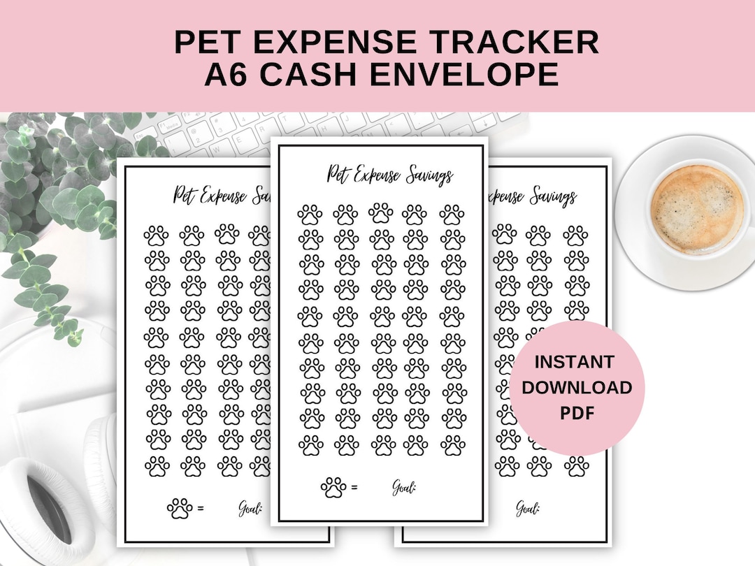 Pet Expense Savings Cash Envelope Insert - Etsy