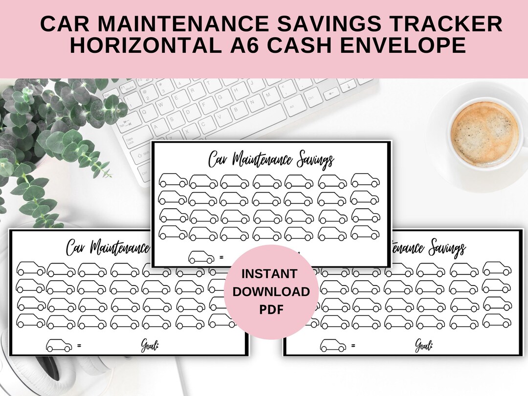 Car Maintenance Savings Cash Envelope Insert - Etsy
