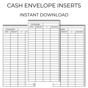 CASH ENVELOPE INSERTS - Etsy