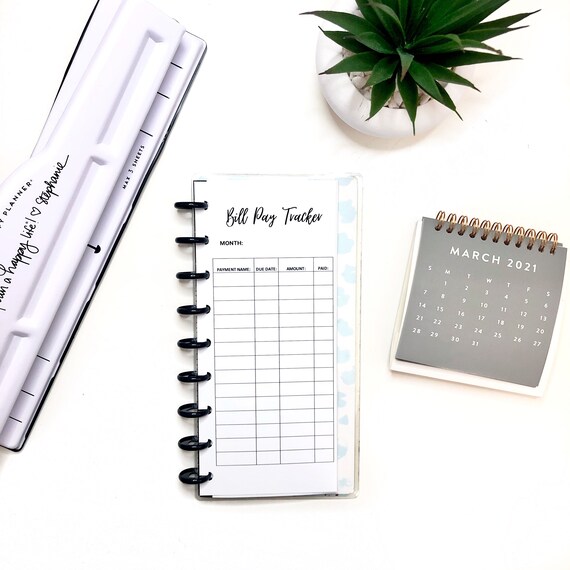 Monthly Bill Pay Tracker Happy Planner Sized | Etsy