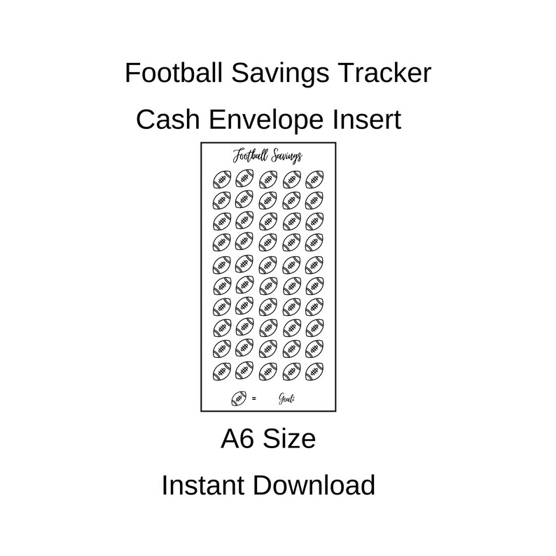 Football Savings Cash Envelope Insert - Etsy