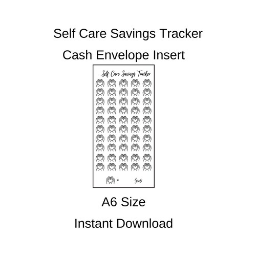 Self Care Savings Cash Envelope Insert - Etsy
