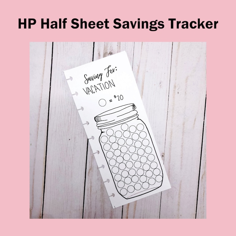HP Half Sheet Savings Tracker With Circles - Etsy