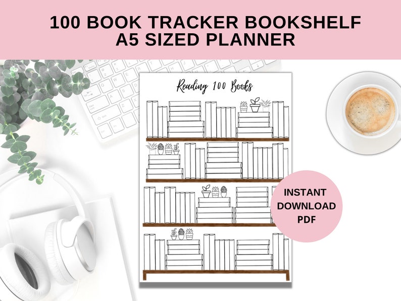 Printable Book Shelf for A5 100 Books - Etsy