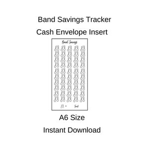Band Savings Cash Envelope Insert - Etsy