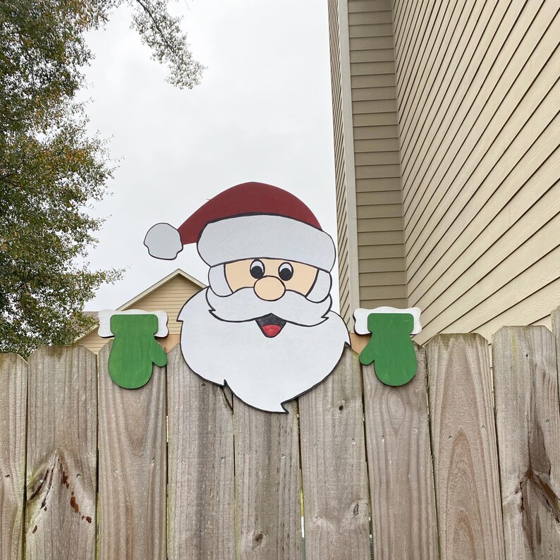 Santa Claus Fence Peeker SVG DIGITAL FILE - Etsy