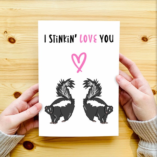 Skunk Valentine Card - Etsy