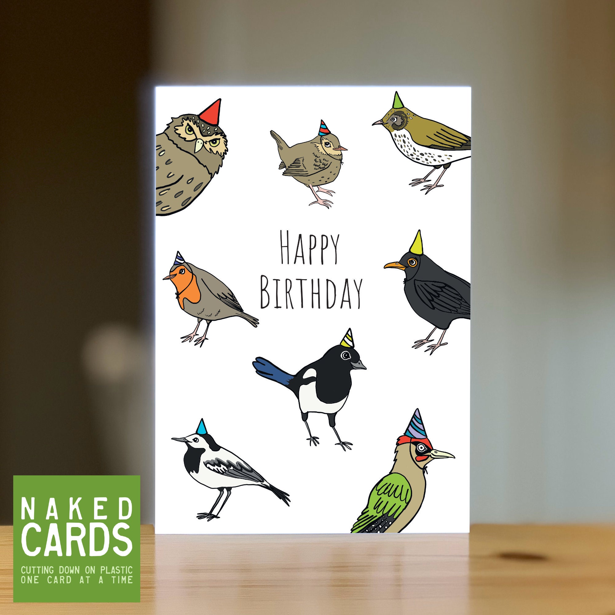 Garden Birds Birthday Card UK Happy Birthday British | Etsy UK