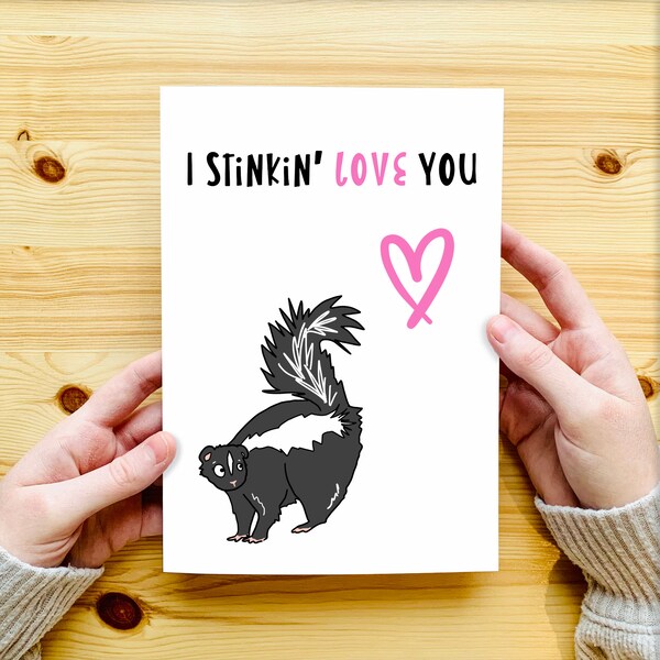 Skunk Valentine Card - Etsy