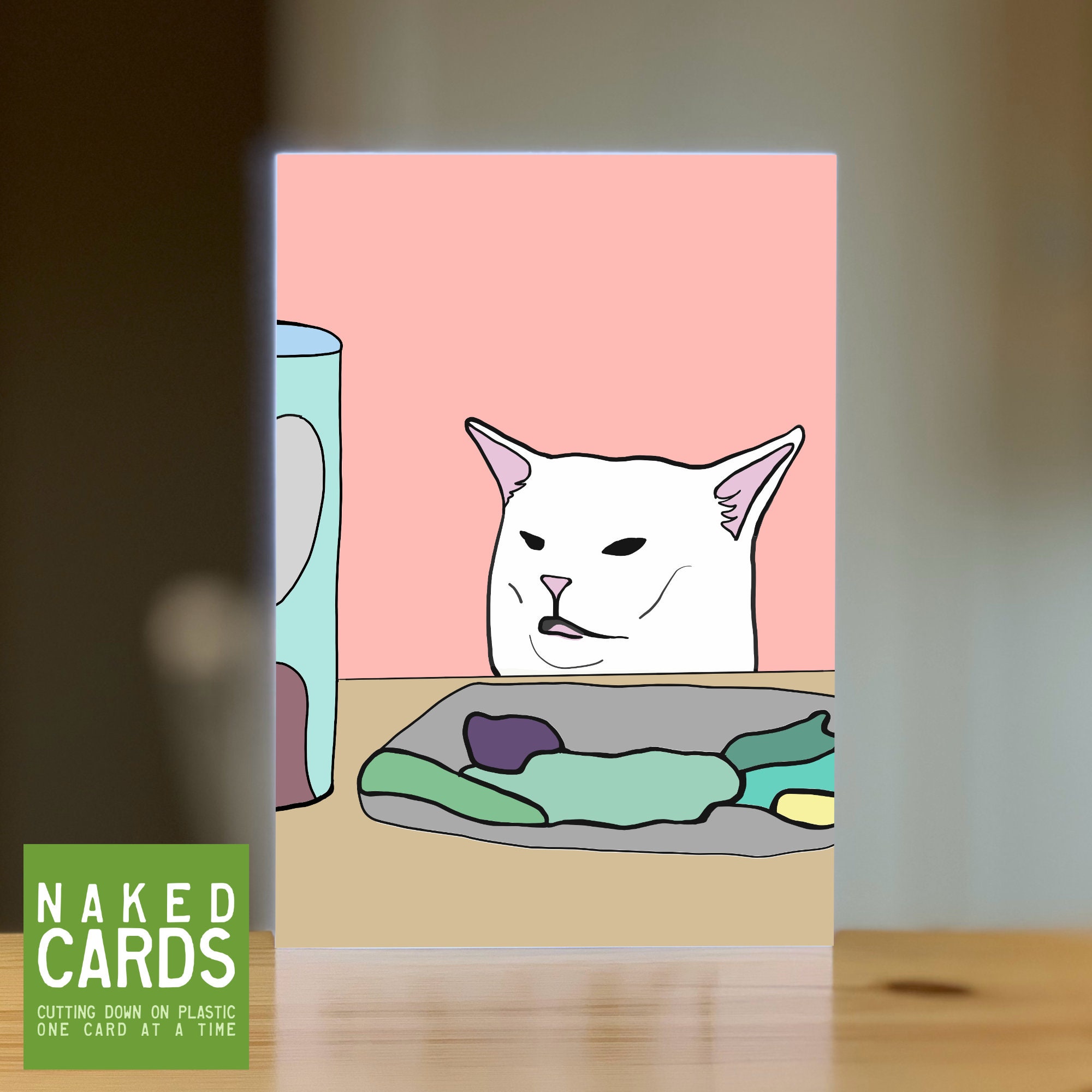 Greeting Cards Salad Cat Blank Inside for Her for Husband UK Woman ...