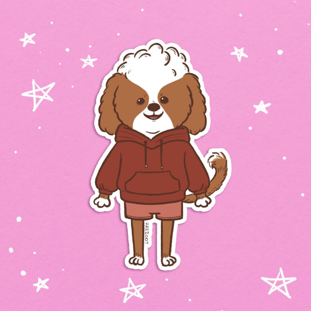 Vinyl Cavapoo Pupper Sticker - Etsy