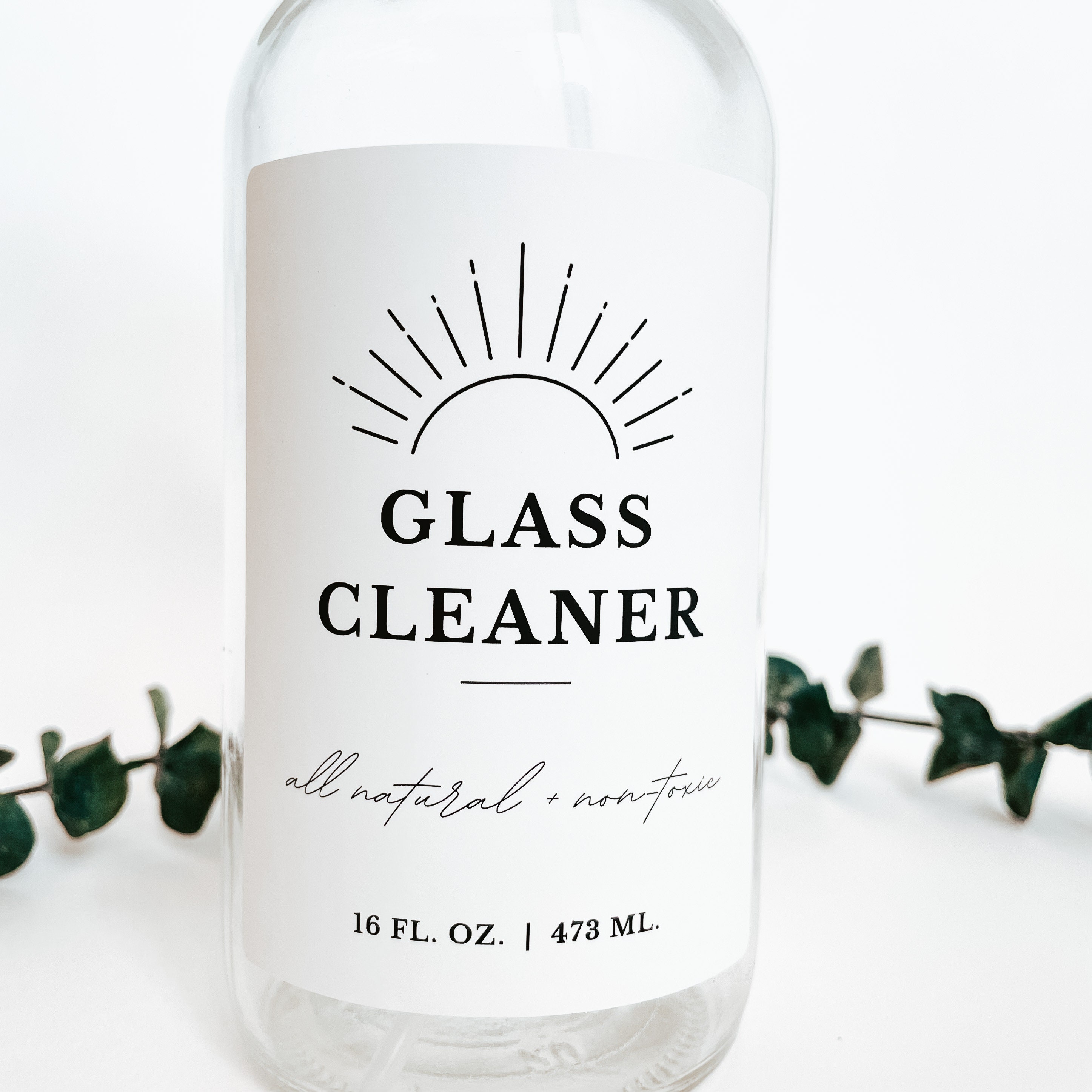 Glass Cleaner Label | PRINTED | for 16 Oz Bottle | Essential Oil Labels ...