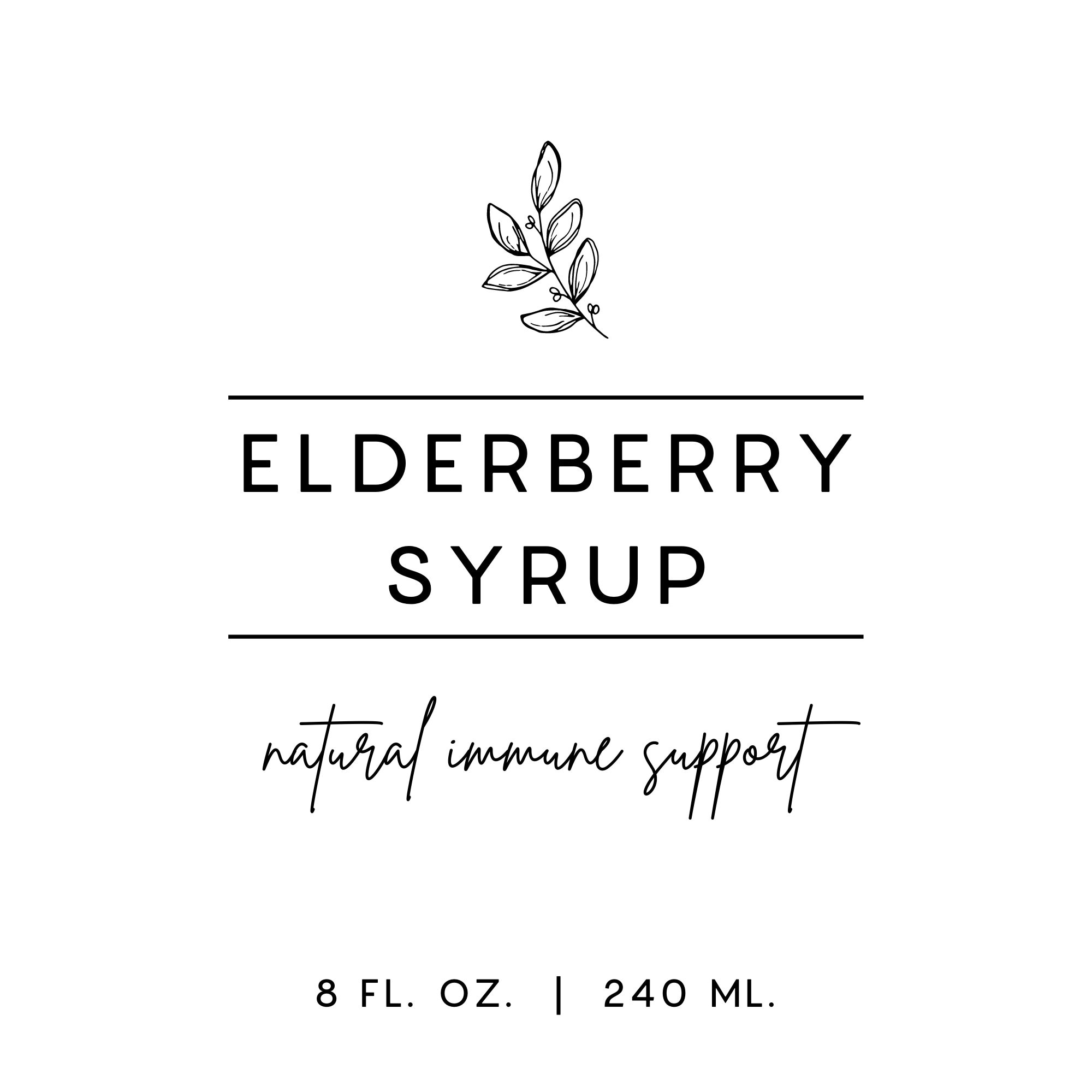 Elderberry Syrup Label | for 8 Oz Bottle | Holistic Home Labels - Etsy