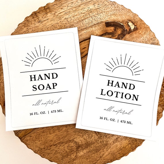 Hand Soap Hand Lotion Labels 16 oz Bottle Soap Lotion - Etsy