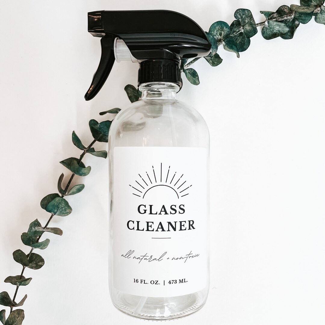 Glass Cleaner Label | PRINTED | for 16 Oz Bottle | Essential Oil Labels ...