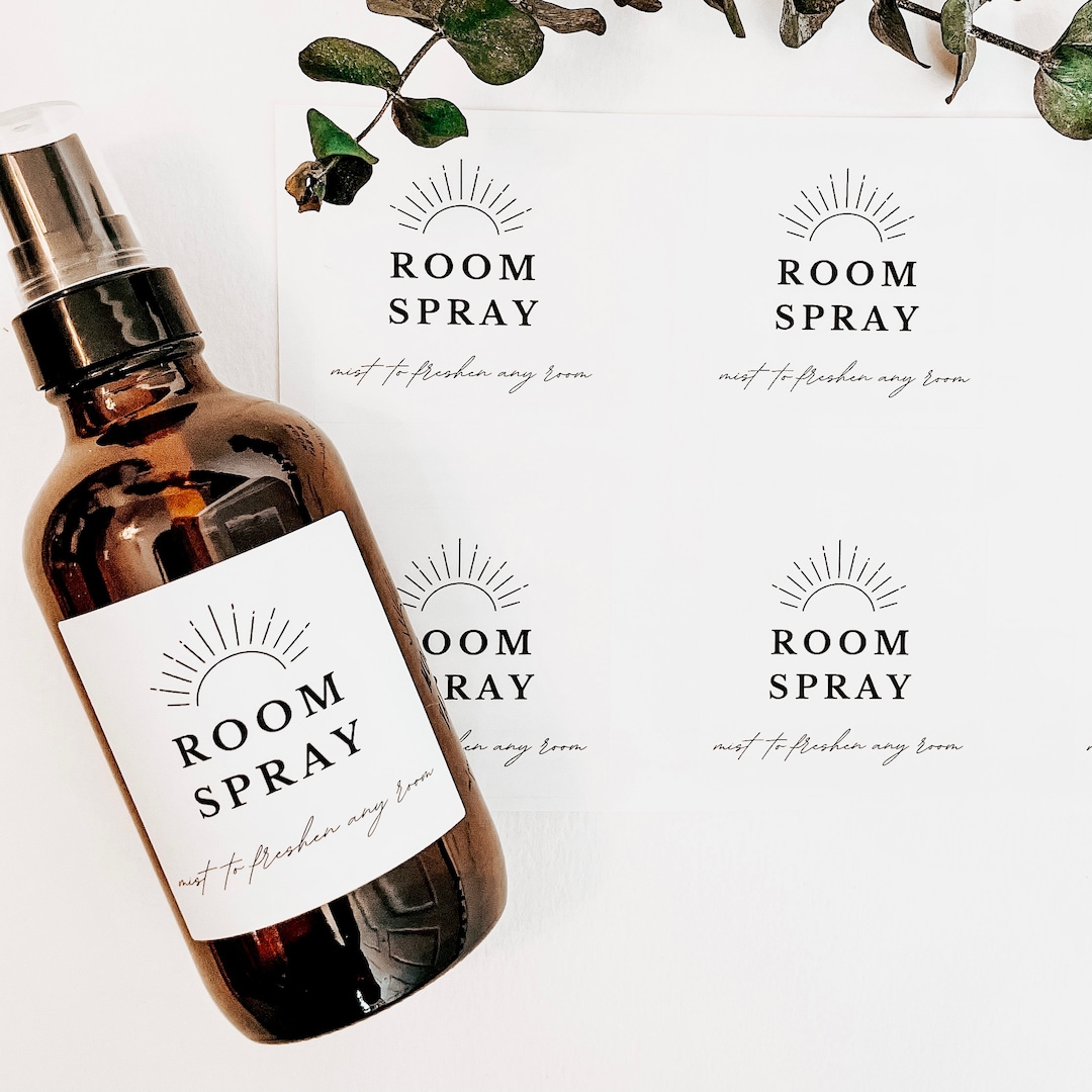 Printed Room Spray Label, Minimalist Essential Oil Label, Waterproof - Etsy
